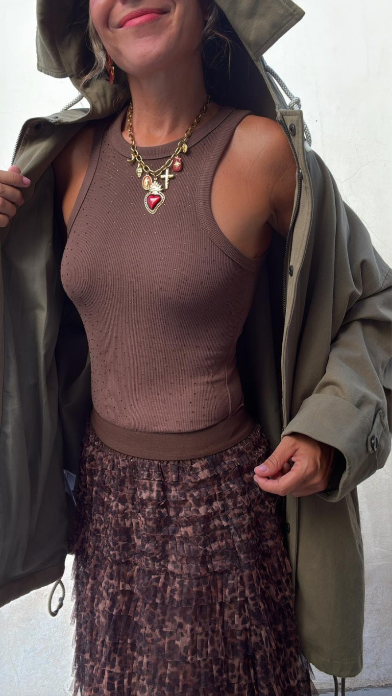 AMANDA marron, top